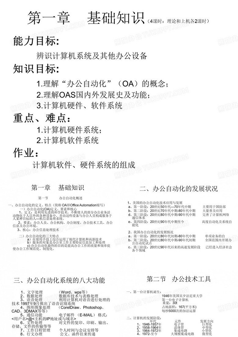 办公自动化教案 幻灯片 PPT模板下载 编号ldrdrzge 熊猫办公