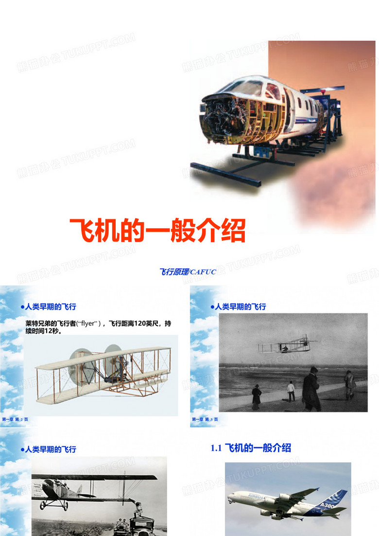 飞机结构介绍PPT模板下载 编号qvemeyzk 熊猫办公