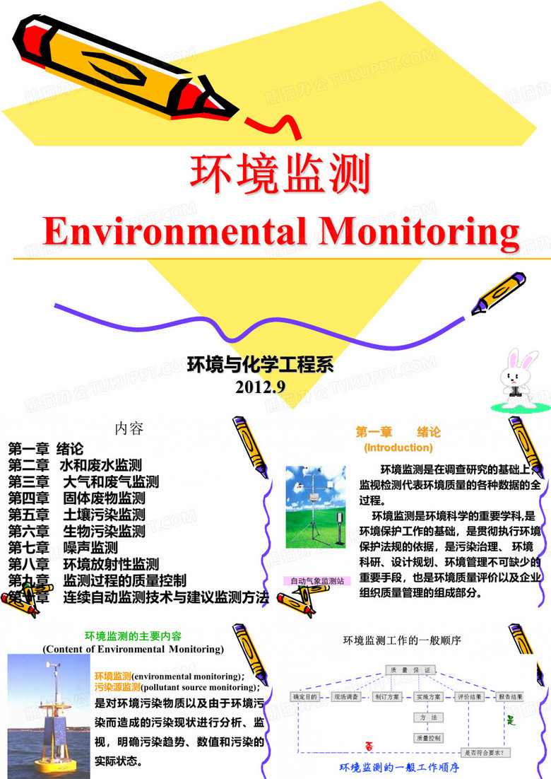环境监测PPT模板下载 编号lwnonyjr 熊猫办公