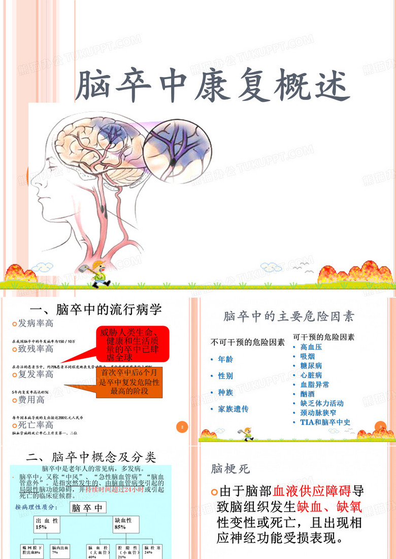 脑卒中康复概述PPT模板下载 编号qnooavnk 熊猫办公