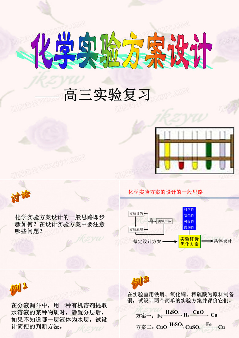 化学实验方案设计PPT模板下载 编号qjbbgywm 熊猫办公