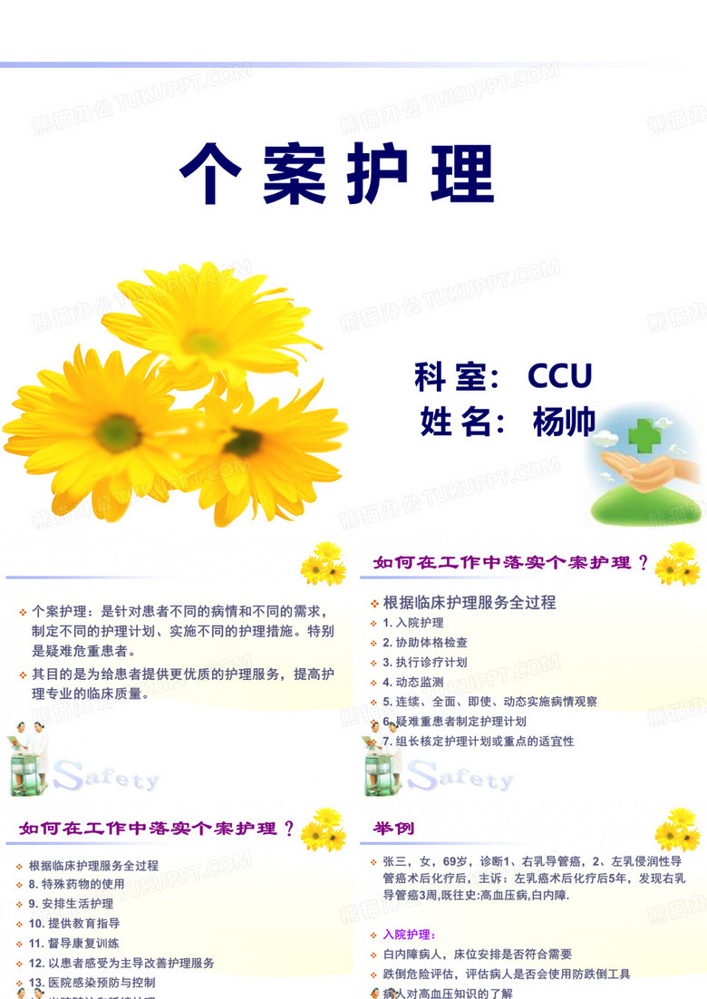 个案护理PPT模板下载 编号lgoxybpd 熊猫办公