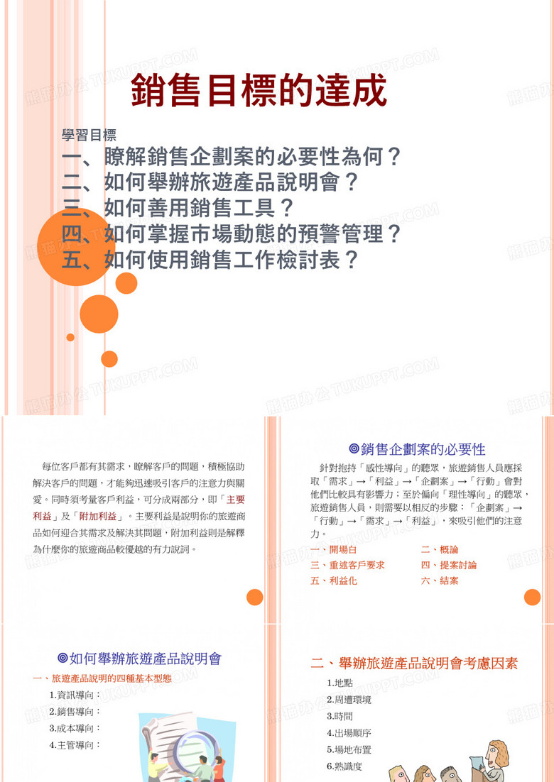 销售目标的达成PPT模板下载 编号qkngmxen 熊猫办公