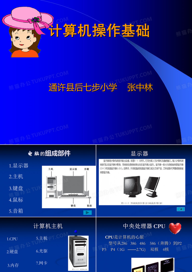 电脑的操作知识PPT模板下载 编号lxwegrbp 熊猫办公