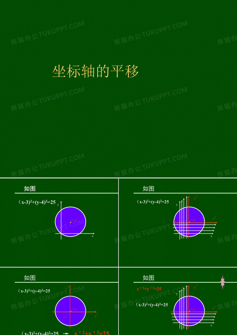坐标轴的平移PPT模板下载 编号qrwadgjp 熊猫办公