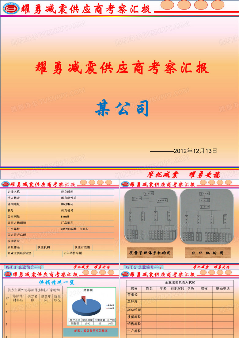 供应商考察报告PPT模板下载 编号qwgeabme 熊猫办公