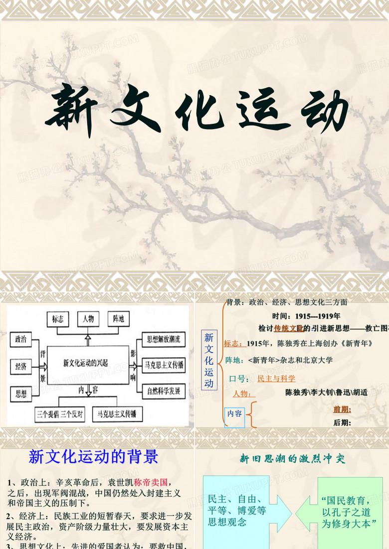 新文化运动 PPT模板下载 编号ljorzkyy 熊猫办公