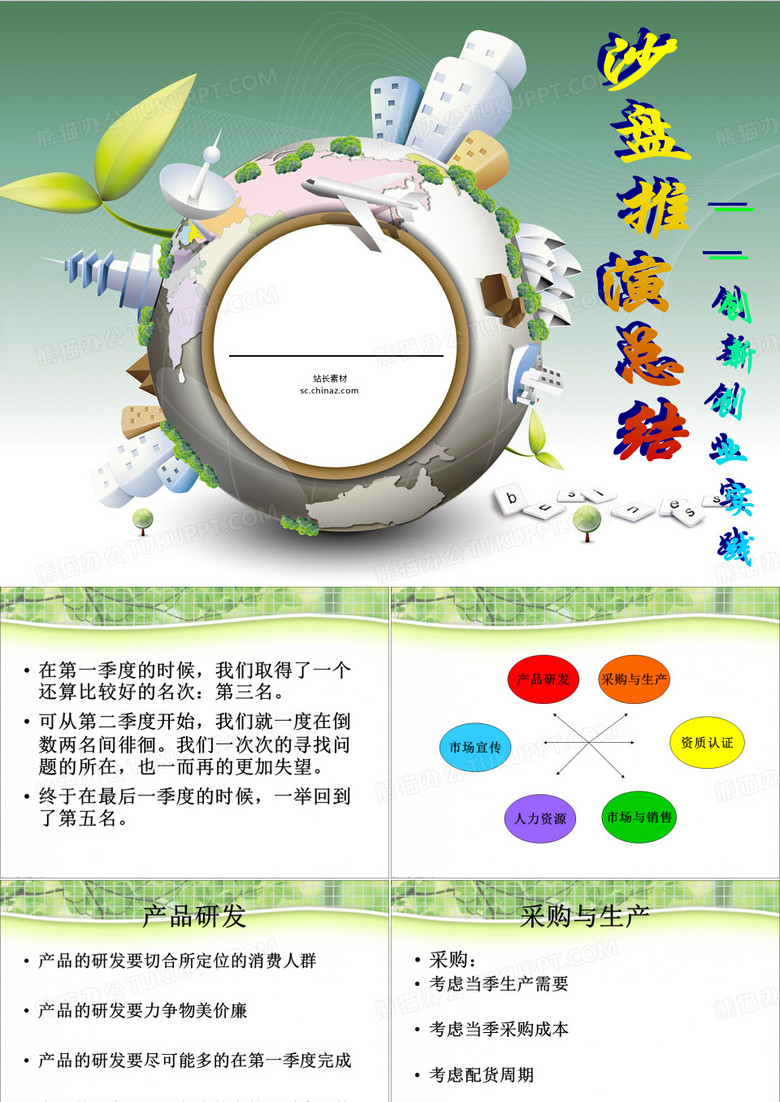沙盘模拟总结PPT模板下载 编号qoxnogpj 熊猫办公