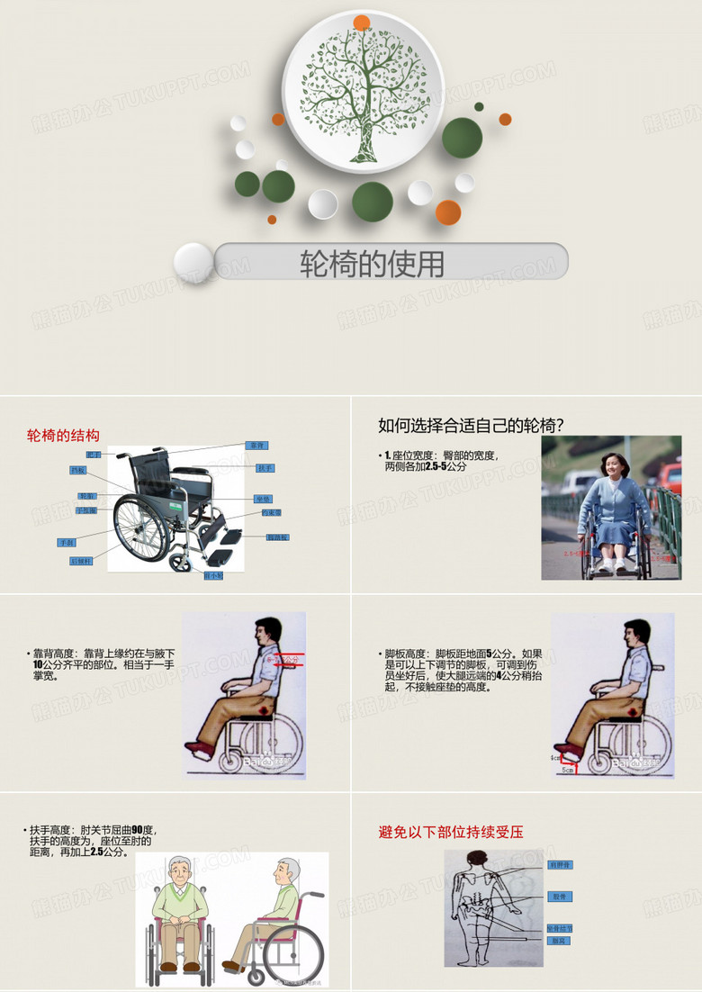 轮椅的使用PPT模板下载 编号lgznoxkx 熊猫办公