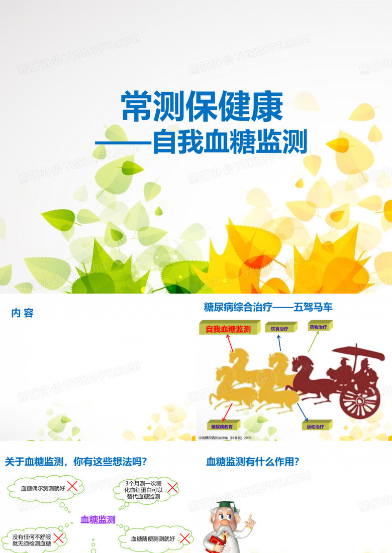 糖尿病血糖监测PPT模板下载 编号lgzgbmdx 熊猫办公