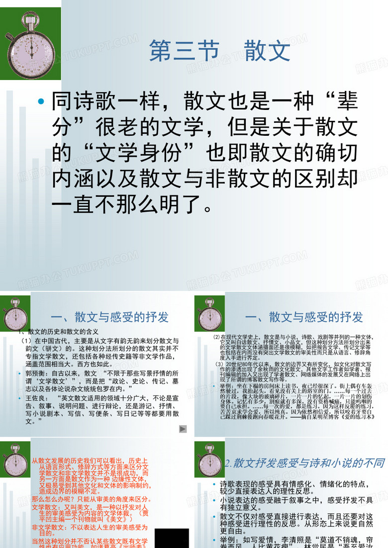 文学概论散文PPT模板下载 编号lmgdeyzx 熊猫办公