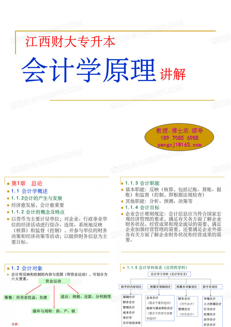专升本会计学原理PPT模板下载 编号lojazkar 熊猫办公