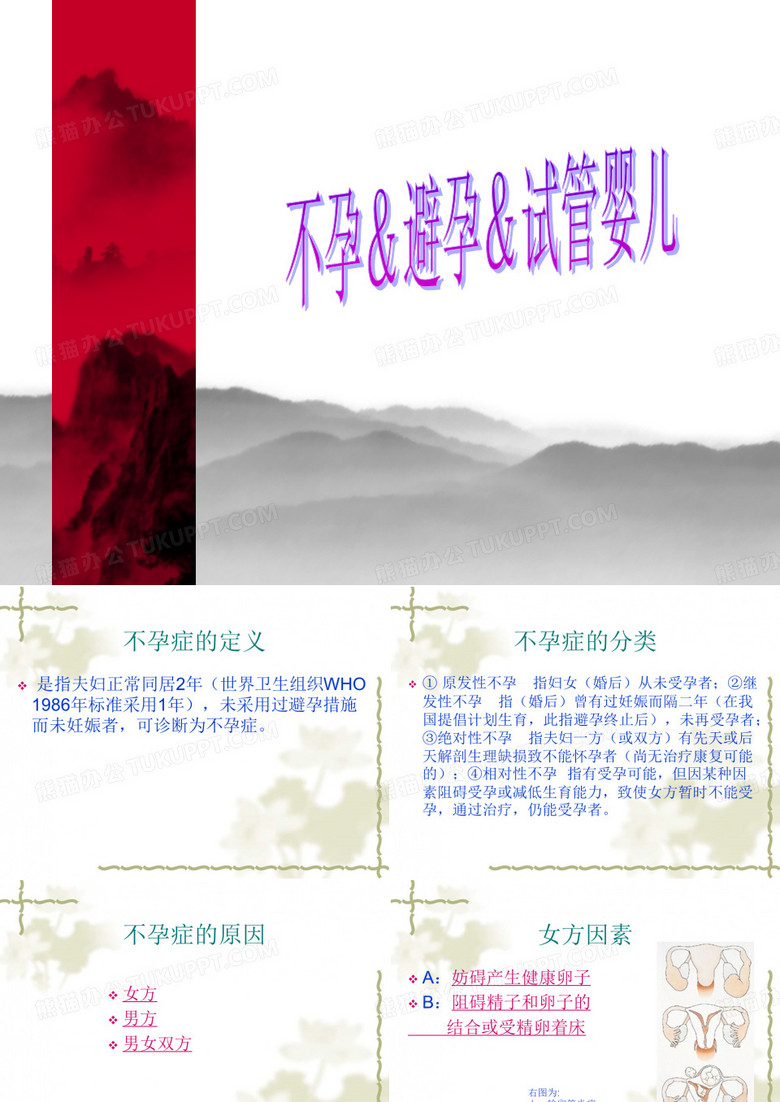 不孕避孕试管婴儿PPT模板下载 编号qnnopvxe 熊猫办公