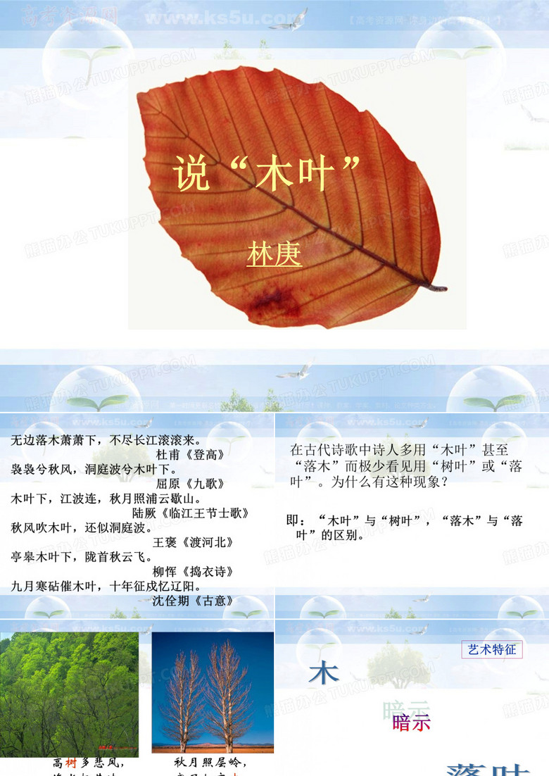 说木叶PPT模板下载 编号lzgjvxme 熊猫办公