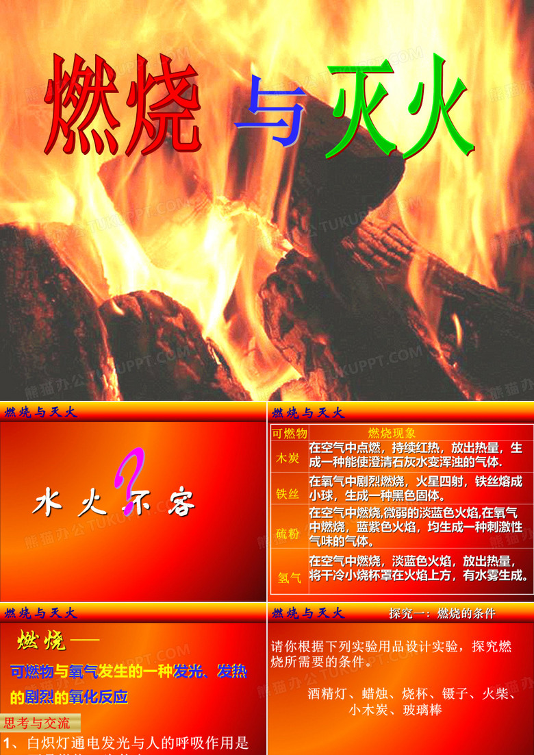 燃烧与灭火PPT模板下载 编号lbjnmawv 熊猫办公