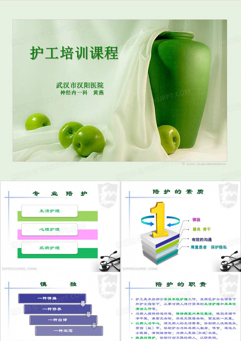 护工培训PPT模板下载 编号qdokzrve 熊猫办公