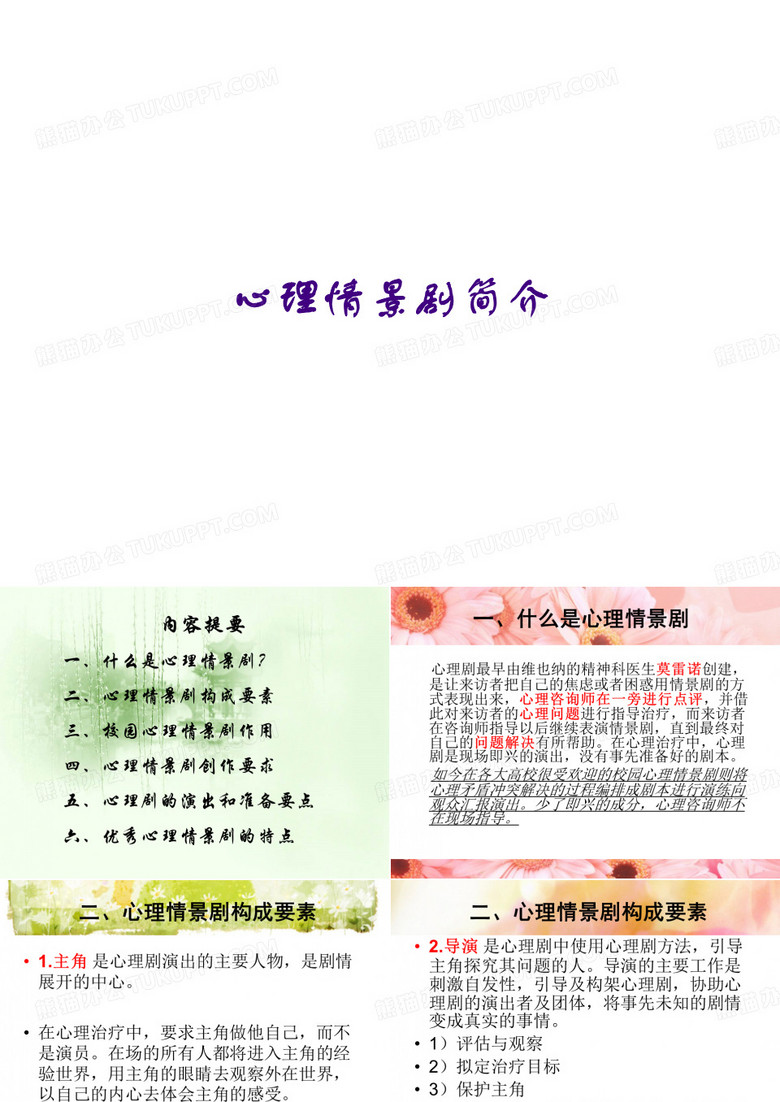 心理情景剧简介PPT模板下载 编号qgbewxva 熊猫办公