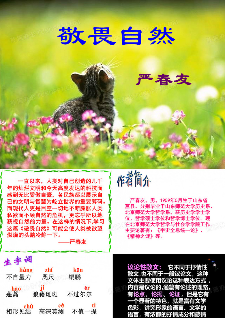 严春友敬畏自然PPT模板下载 编号qrnvbjop 熊猫办公