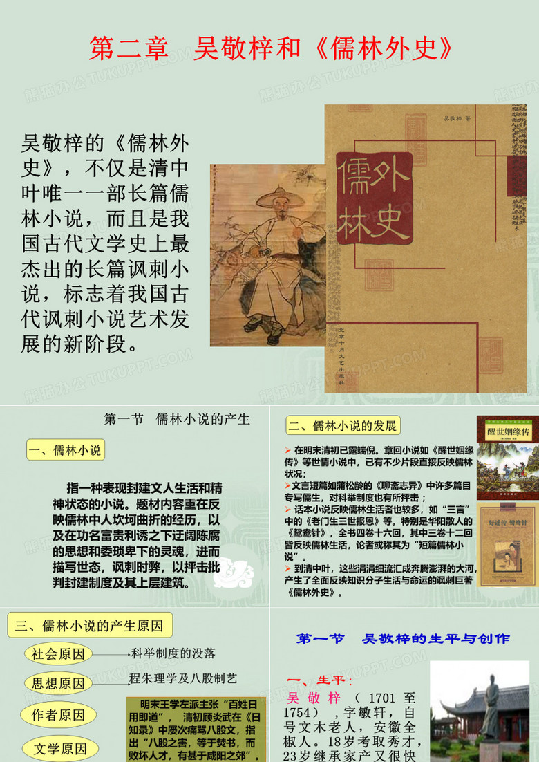 儒林外史PPT模板下载 编号qwrkrddj 熊猫办公