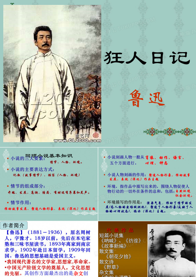 狂人日记PPT模板下载 编号lamwberx 熊猫办公