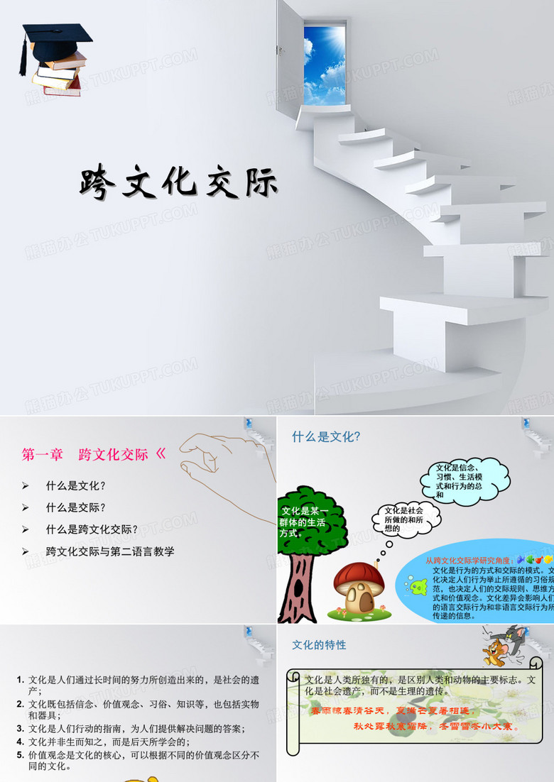 跨文化交际PPT模板下载 编号qmwzjwby 熊猫办公