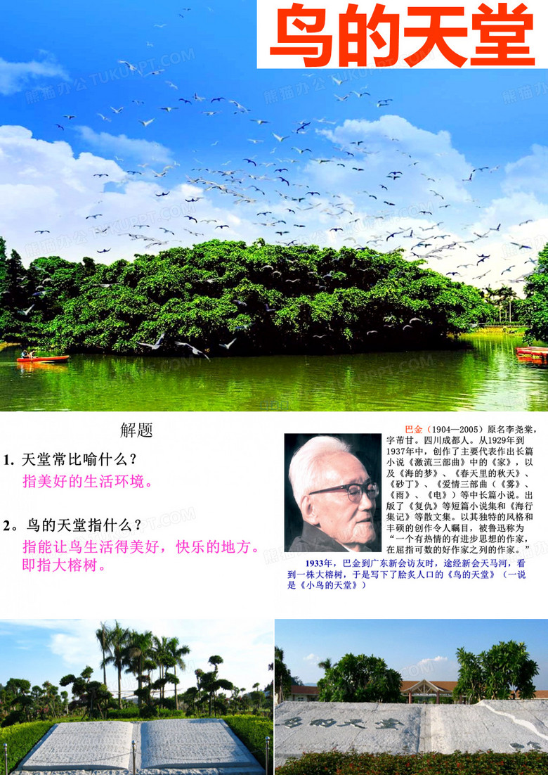 鸟的天堂PPT模板下载 编号lmwzbkmk 熊猫办公