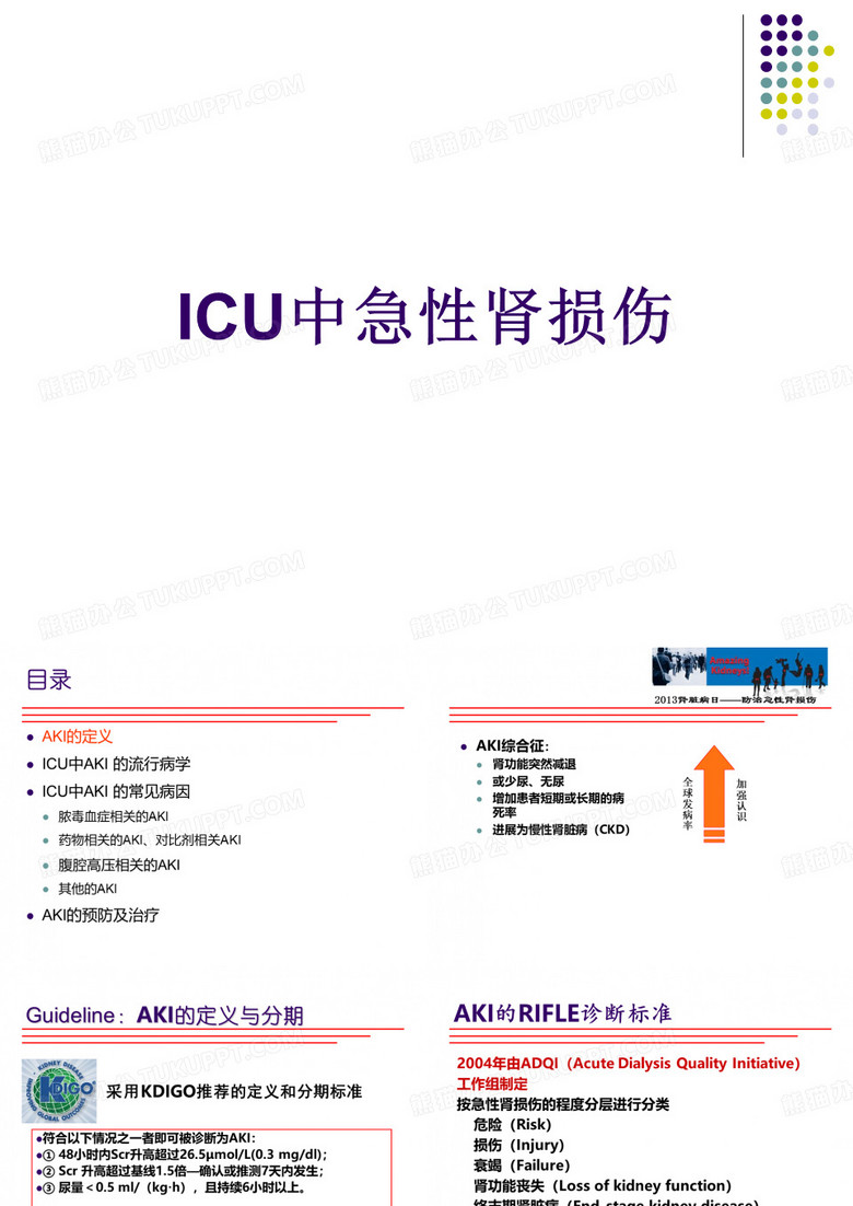 急性肾损伤PPT模板下载 编号lpozgbzn 熊猫办公
