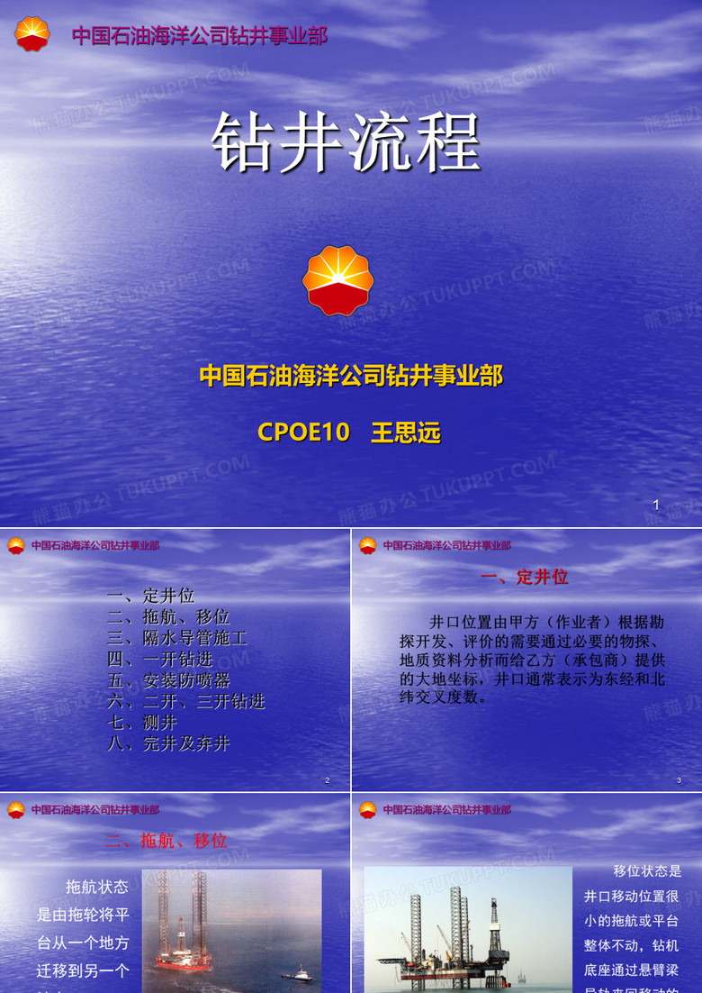 钻井流程PPT模板下载 编号qzpxaybr 熊猫办公