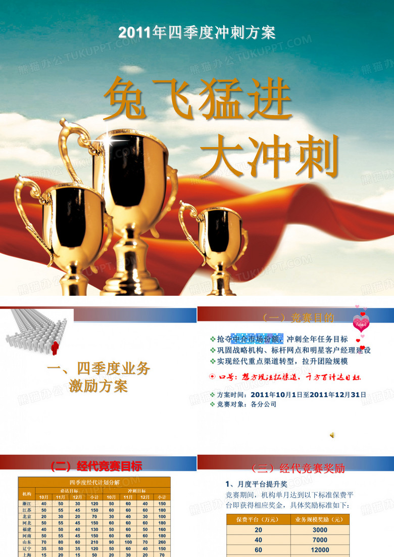 四季度业务冲刺方案PPT模板下载 编号lrnekwka 熊猫办公