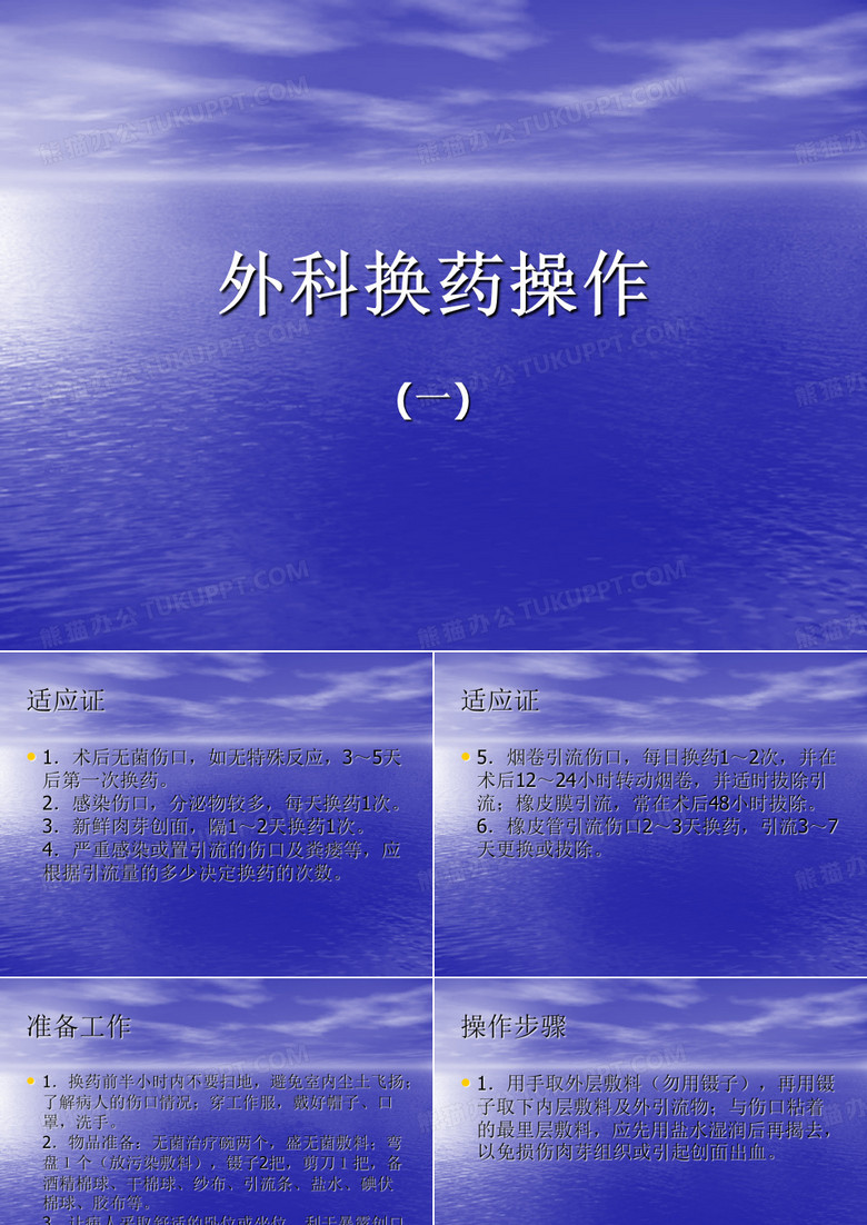 外科换药操作PPT模板下载 编号qkgryyep 熊猫办公
