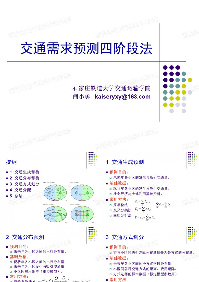 交通需求预测四阶段法PPT模板下载 编号lpnvpymb 熊猫办公