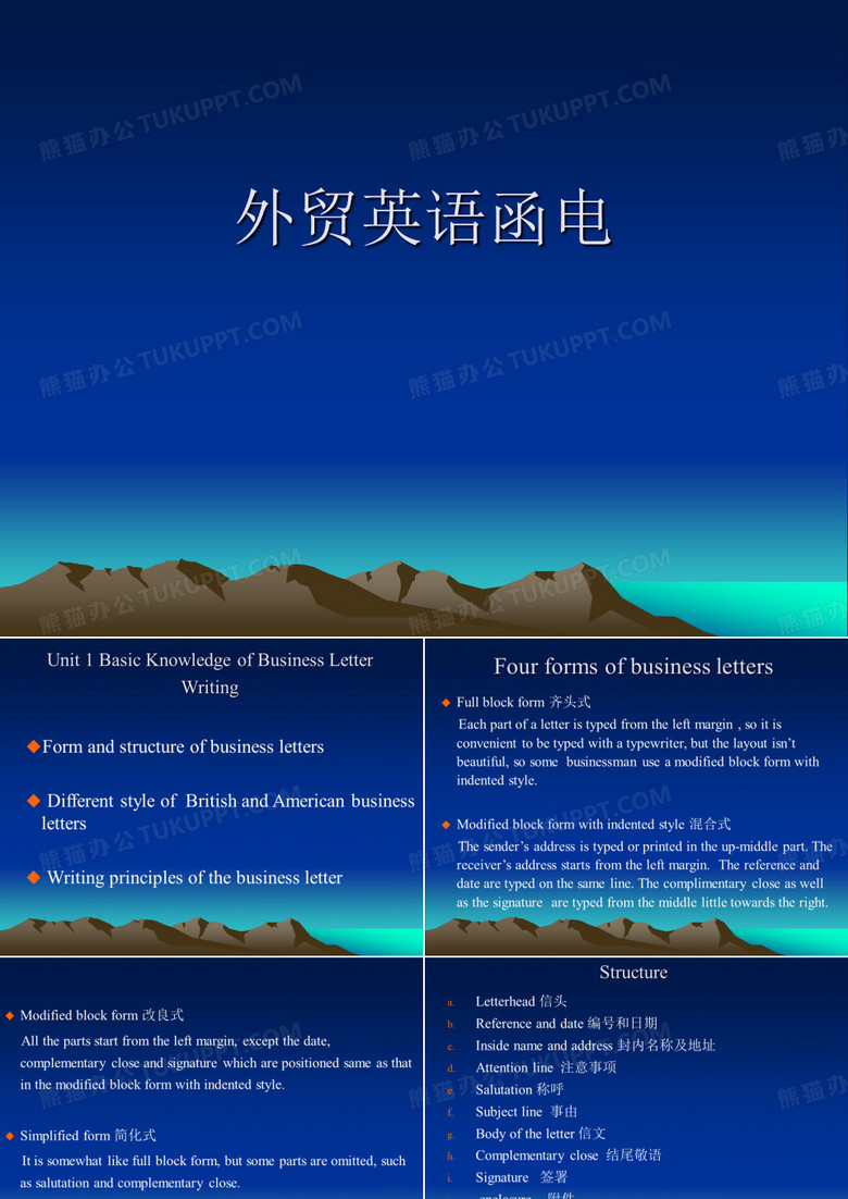 外贸英语函电PPT模板下载 编号lgkodvmr 熊猫办公