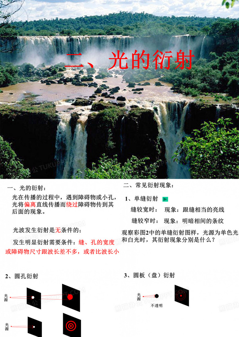 光的衍射PPT模板下载 编号qonxodez 熊猫办公