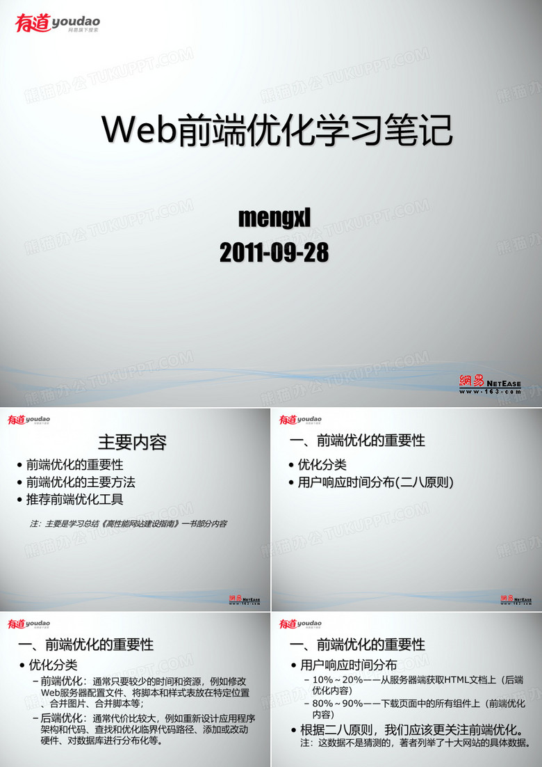 web前端性能优化PPT模板下载 编号qrozgkdw 熊猫办公