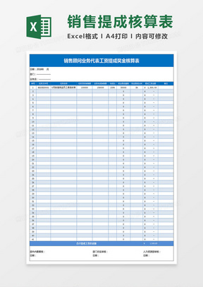 业务提成Excel表格模板下载 熊猫办公