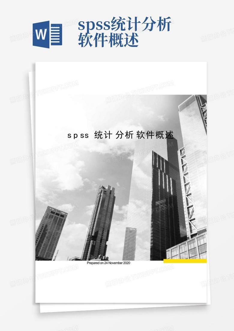 spss统计分析软件概述Word模板下载 编号lanbawme 熊猫办公