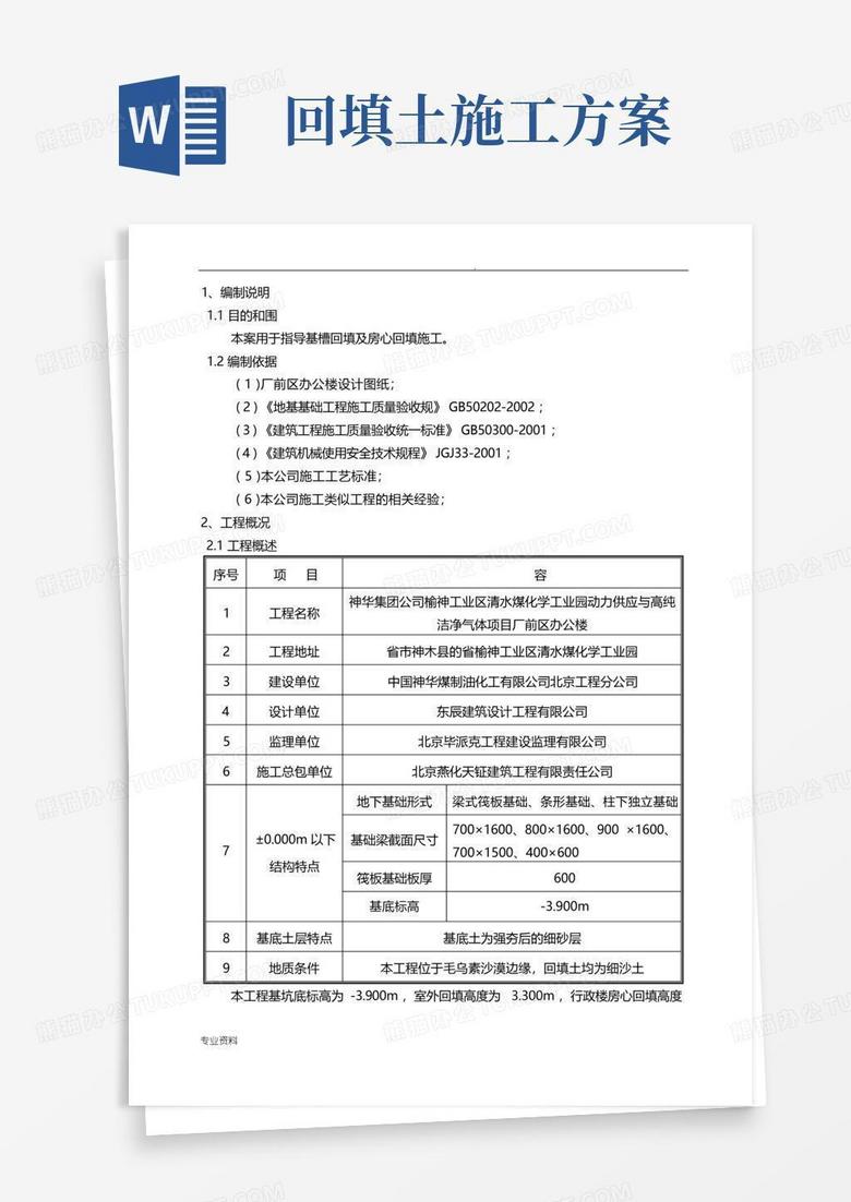 沙土回填施工方案Word模板下载 编号lryzdvoq 熊猫办公