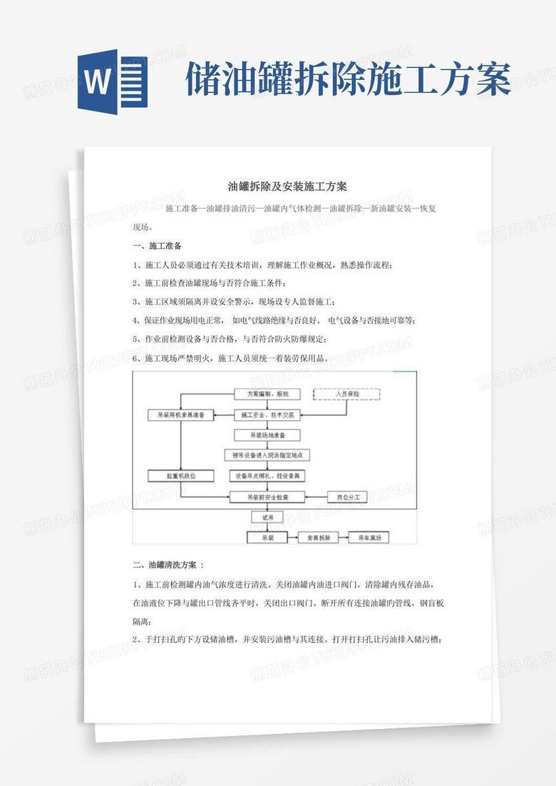 油罐拆除及安装施工方案Word模板下载 熊猫办公