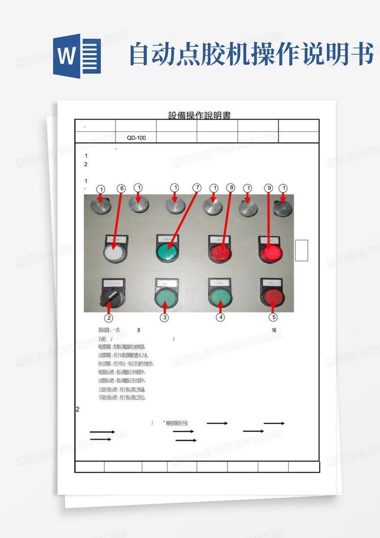 自动点胶机操作说明书Word模板下载 编号qdbjpzan 熊猫办公