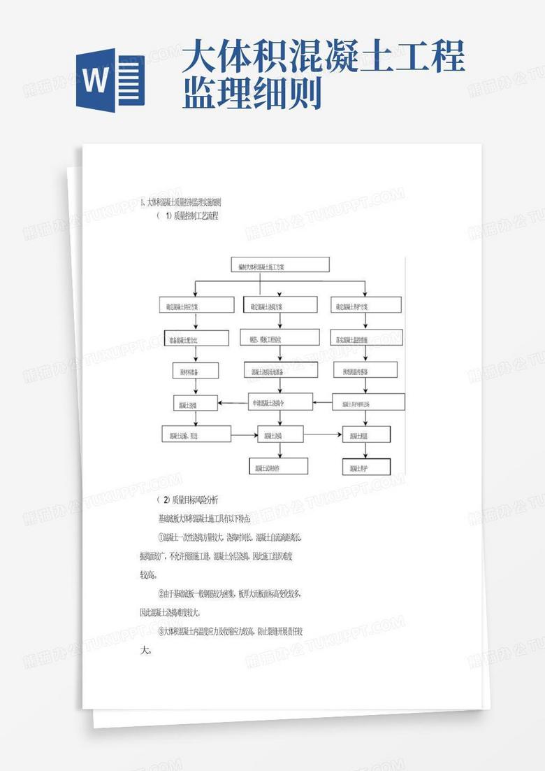 大体积混凝土工程监理细则Word模板下载 编号ljjpzyba 熊猫办公
