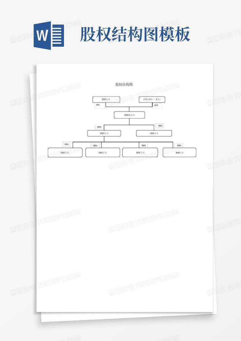 股权结构图Word模板下载 编号qeyavzdy 熊猫办公