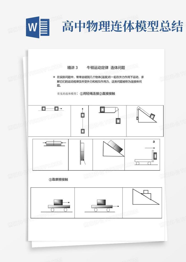 高中物理连体模型总结Word模板下载 编号lpzzkyem 熊猫办公