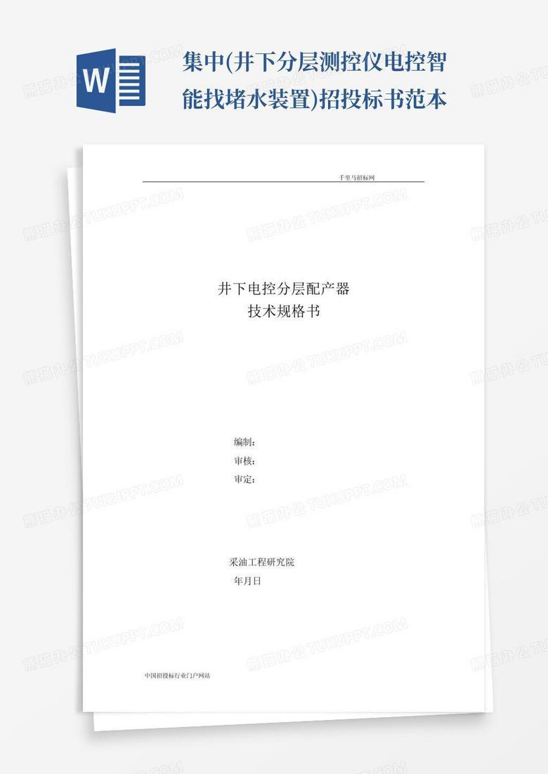 集中 井下分层测控仪电控智能找堵水装置 招投标书范本Word模板下载 编号qeaoyaky 熊猫办公