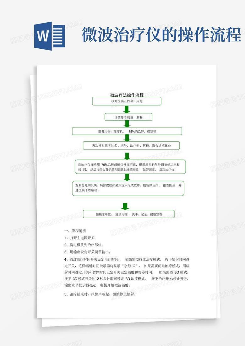 微波治疗仪的操作流程Word模板下载 编号qxbxpvzz 熊猫办公