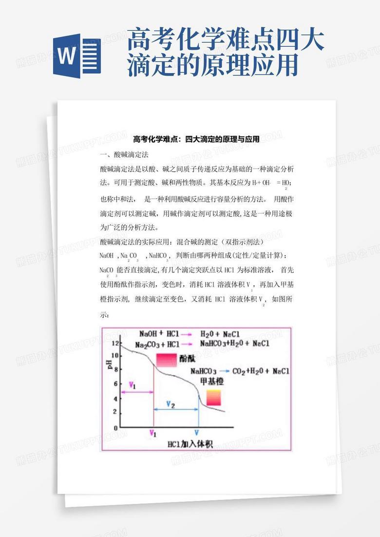 高考化学难点四大滴定的原理应用Word模板下载 编号qrzkkxeb 熊猫办公