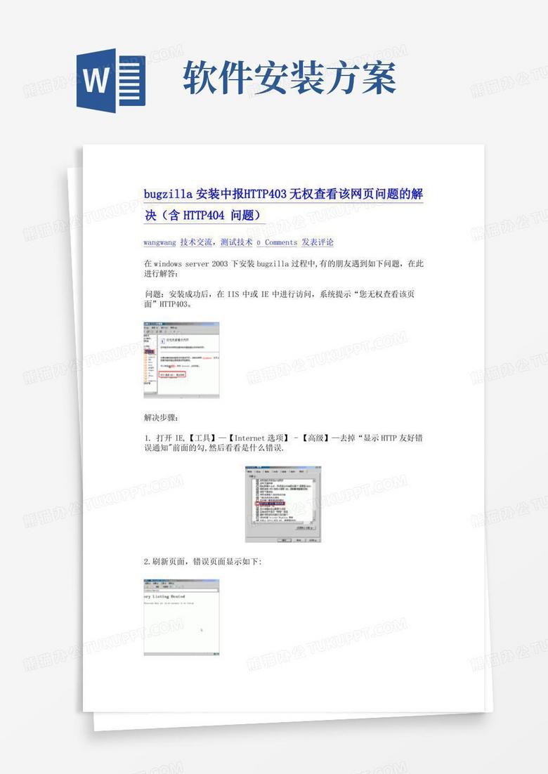 软件安装过程中出现的问题解决方案Word模板下载 编号levxpzyz 熊猫办公