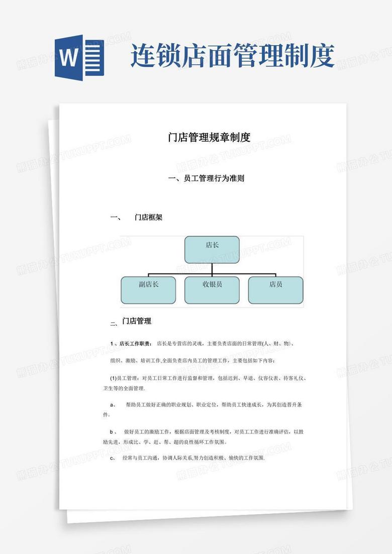 门店管理规章制度Word模板下载 熊猫办公