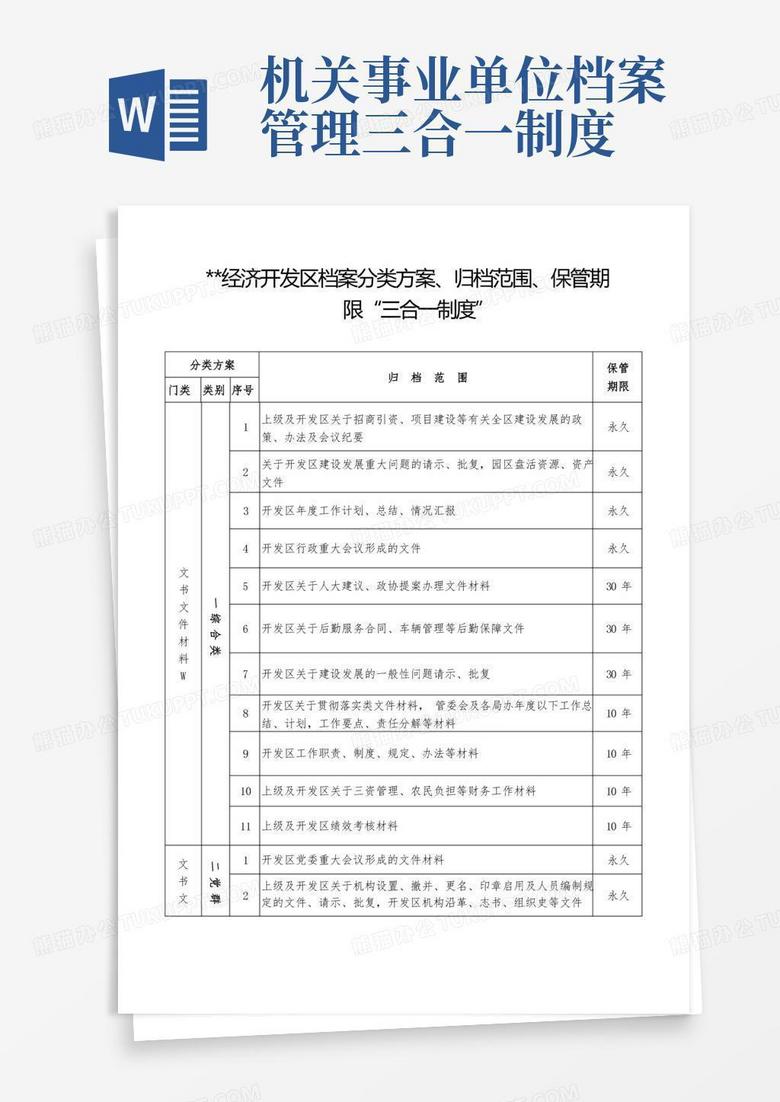 档案三合一制度Word模板下载 编号lgnxbppb 熊猫办公