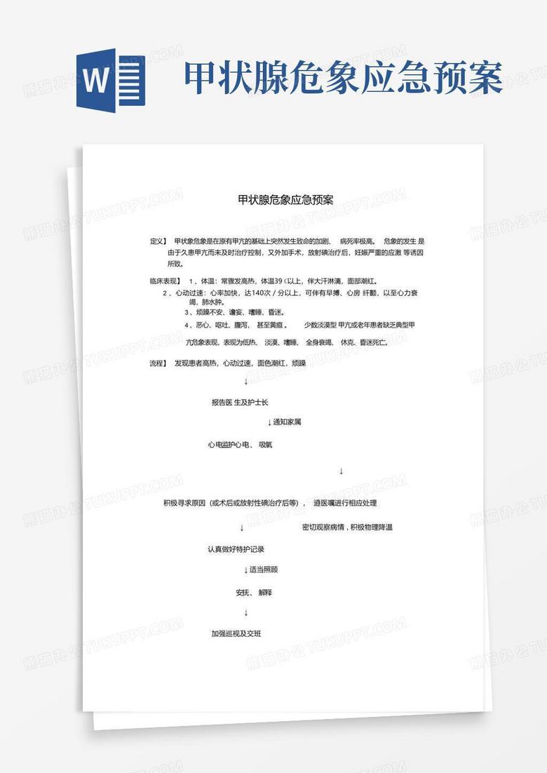 甲状腺危象应急预案Word模板下载 编号laezezez 熊猫办公