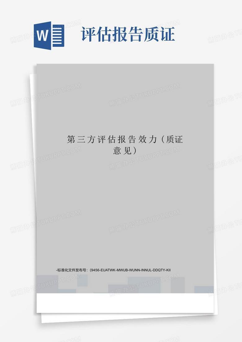 第三方评估报告效力 质证意见 Word模板下载 编号lyapmyja 熊猫办公